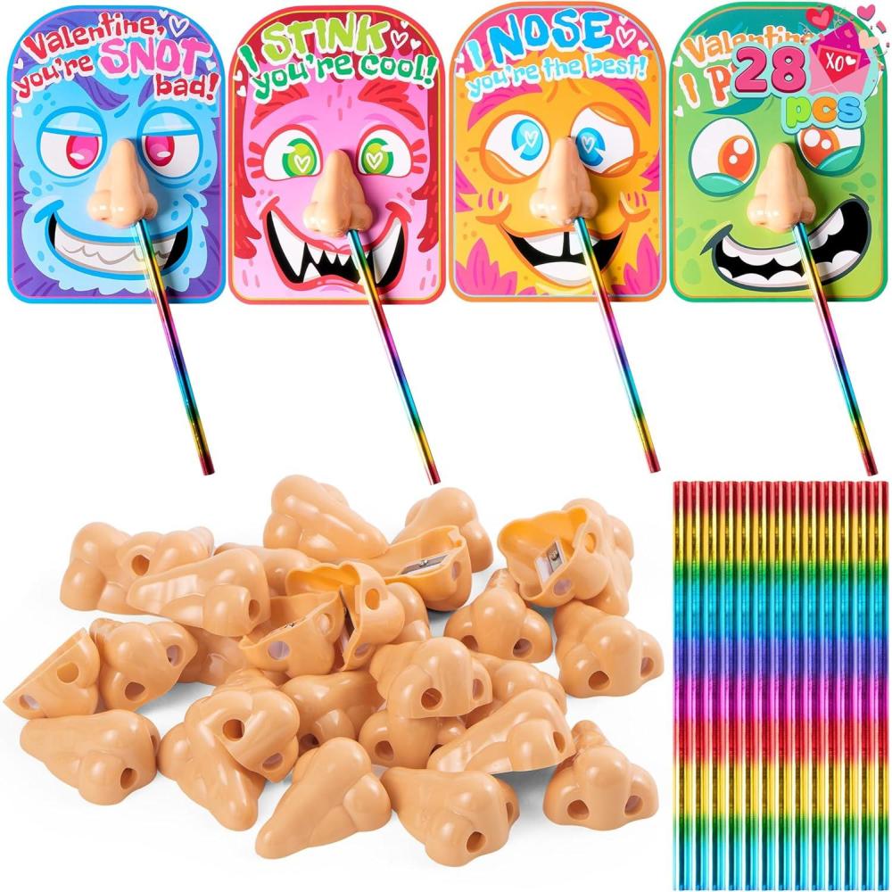 JOYIN 28 pcs I Pick Your Nose Pencil and Sharpener with Valentines ...