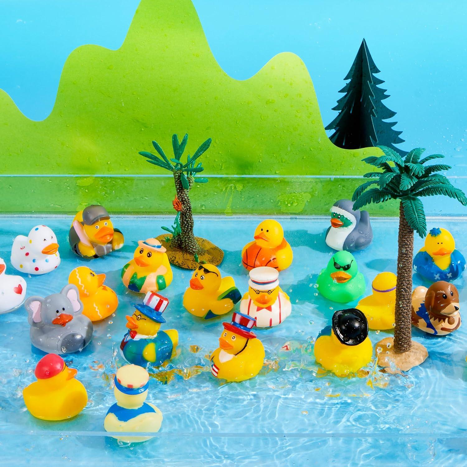 JOYIN 240 Pcs Rubber Ducks, Random Assortment Ducks Bulk with Mesh ...