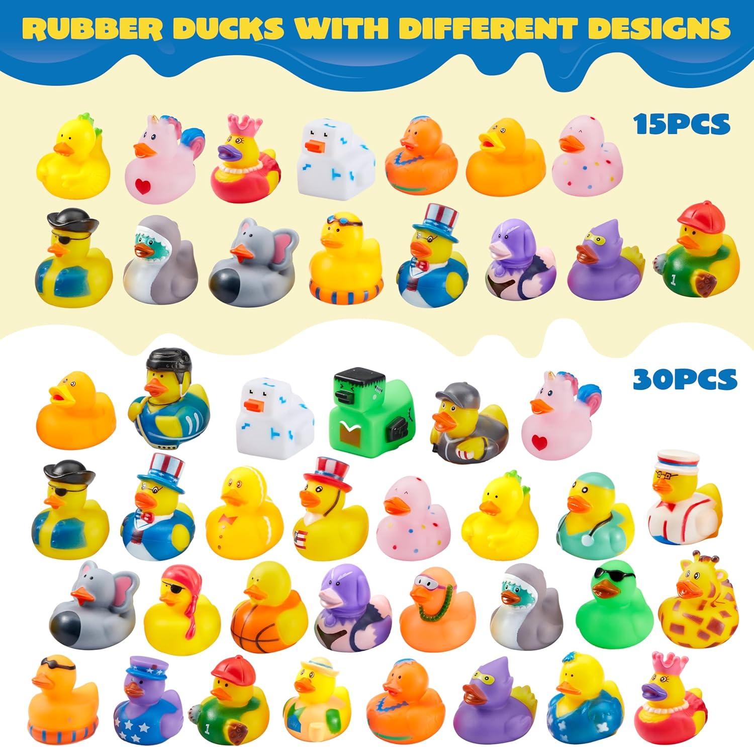 JOYIN 240 Pcs Rubber Ducks, Random Assortment Ducks Bulk with Mesh ...