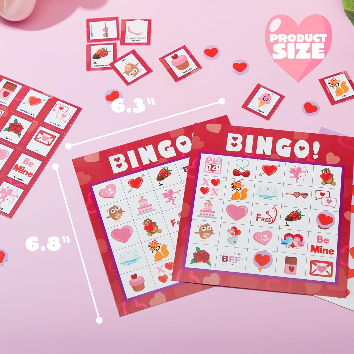 JOYIN 28 Players Valentine’s Day Bingo Set, Game Cards for Kids School ...